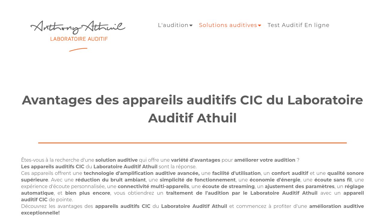 Laboratoire Auditif Athuil | Appareils auditifs CIC intra auriculaire ...